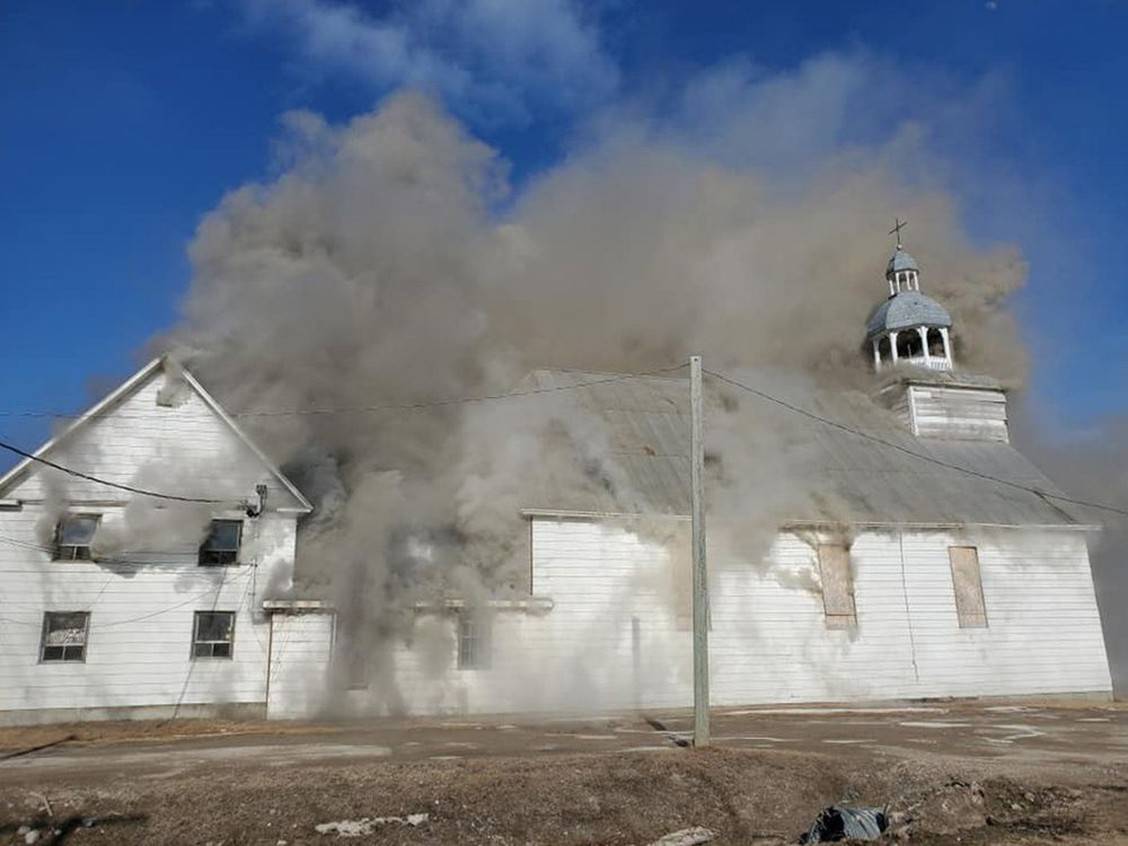 Lamenting loss of historic church destroyed in fire - OMI Lacombe