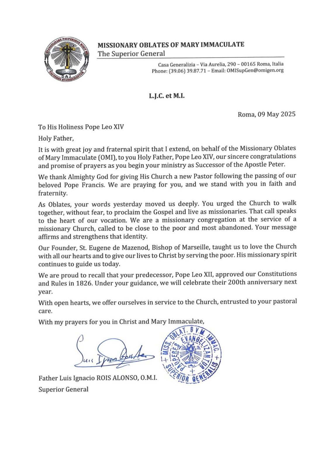 Walking Together in Mission: The Superior General's Message to Pope Leo ...